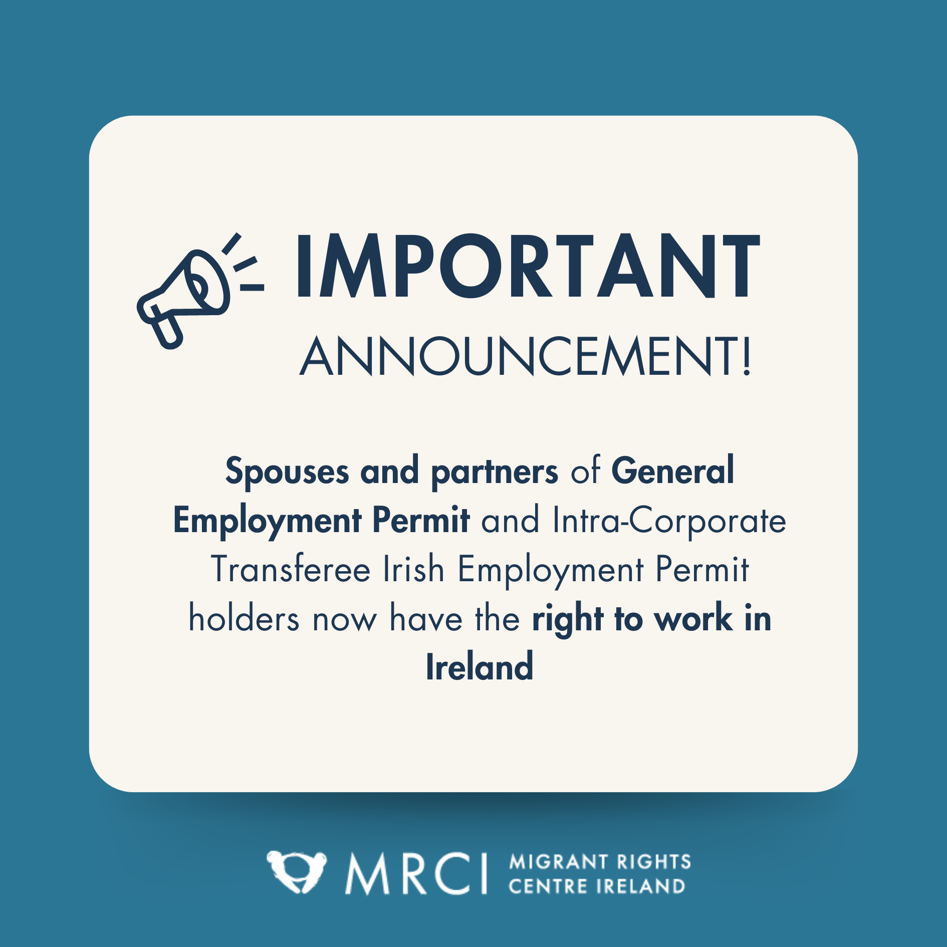 Changes to Employment Permits to Allow Spouses to Work - MRCI