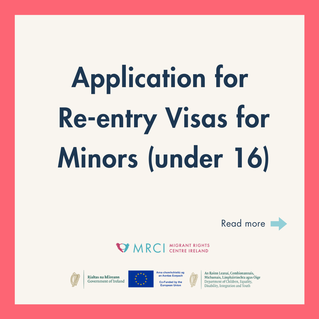 Application for re-entry visas for minors (under 16) - MRCI