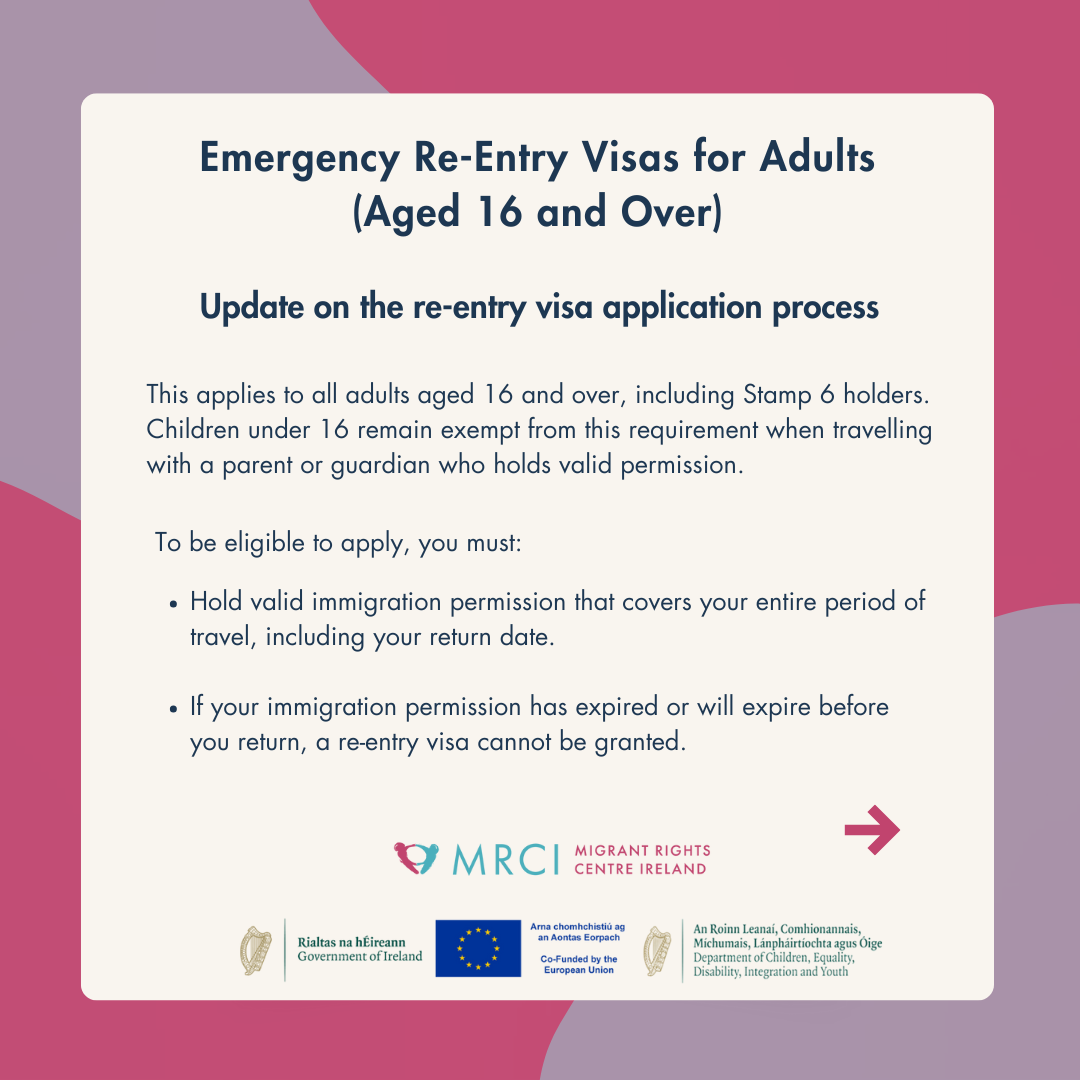 Emergency Re-Entry Visas for Adults (Aged 16 and Over) - MRCI